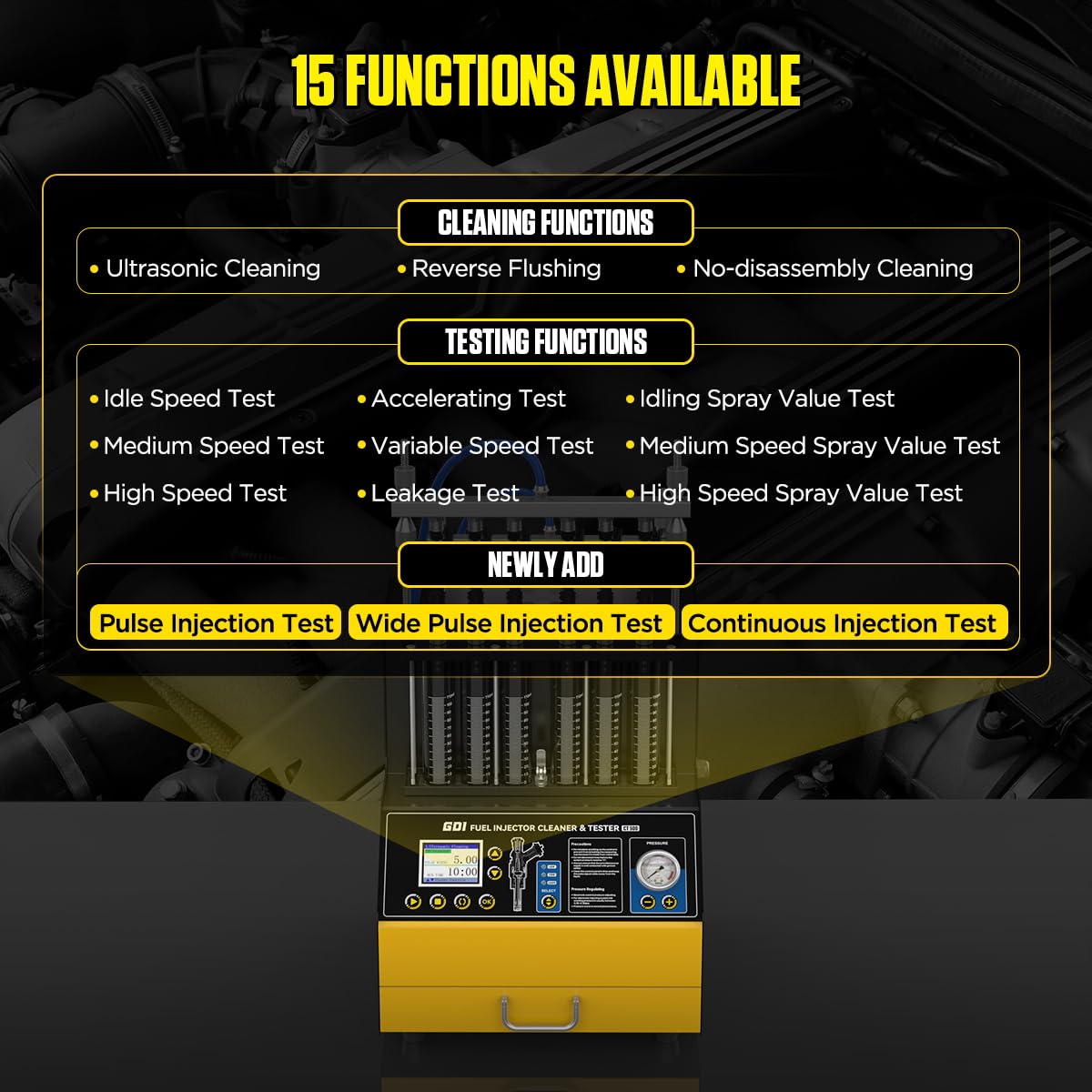 Snapklik.com : Fuel Injector Cleaner Tester GDl EFl FSI Ultrasonic Fuel ...