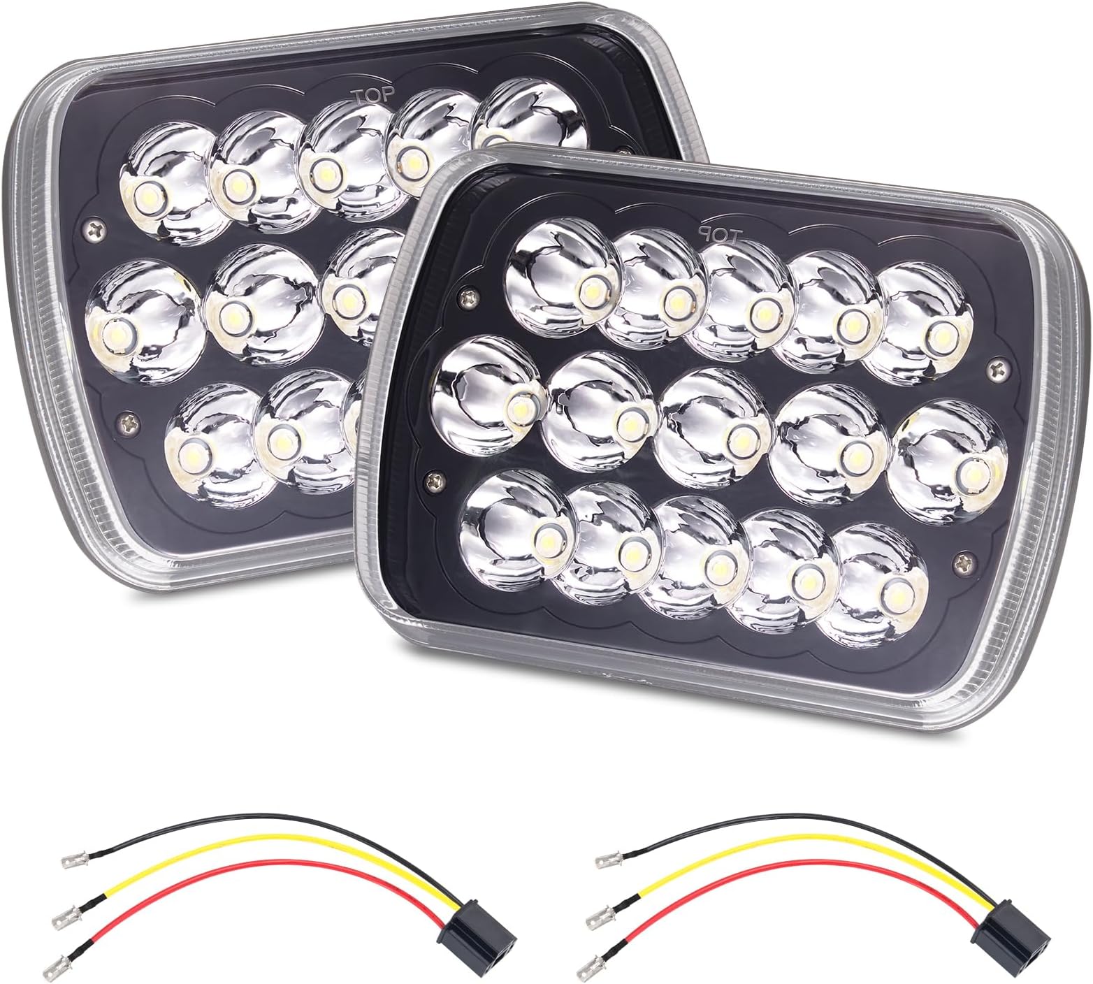 Amazon.com: KASLIGHT H6054 LED Headlights, Pair Rectangular 5x7 7x6 LED ...