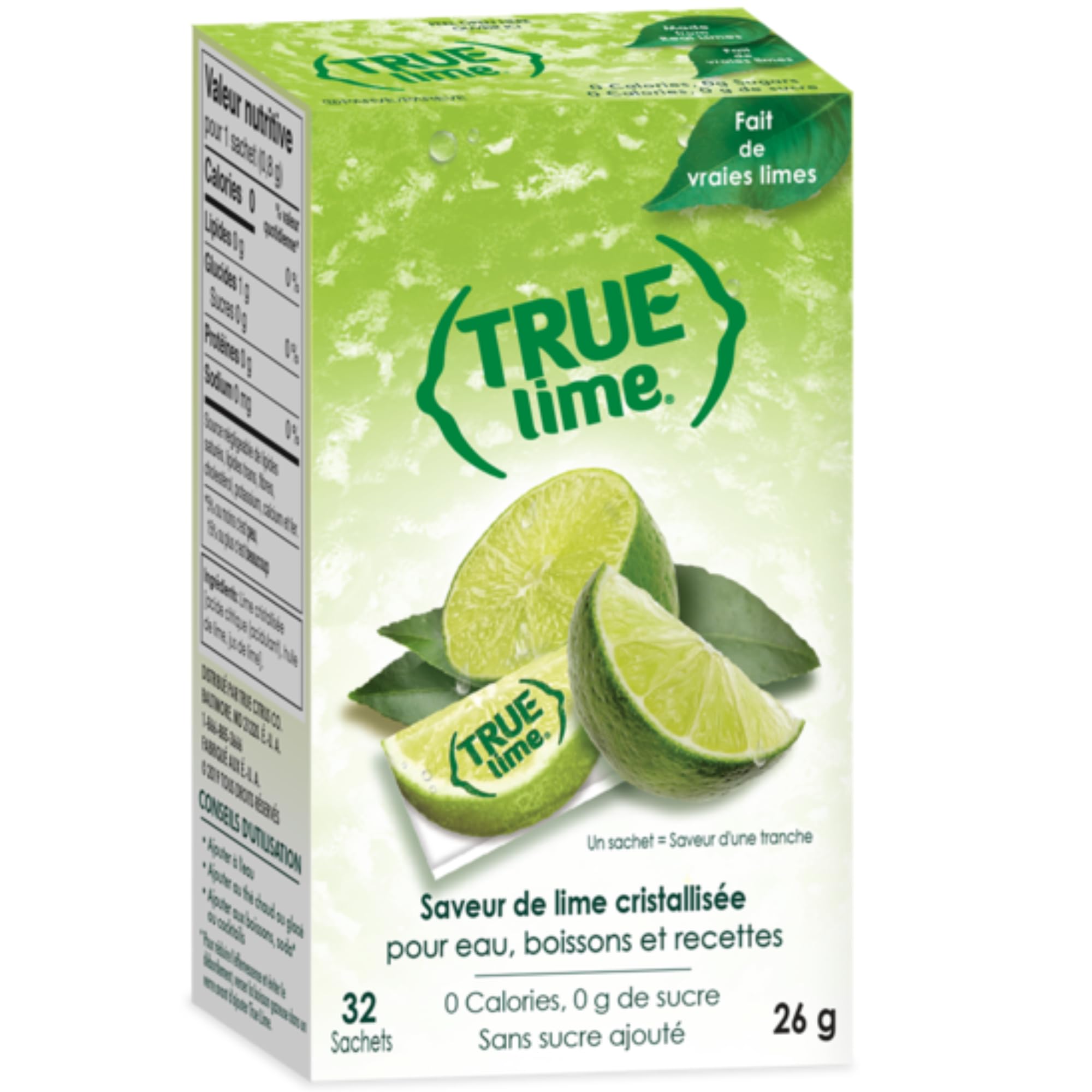 True Lime Water Enhancer, Bulk Dispenser Pack, 0 Calorie Drink Mix Packets, Sugar Free Flavoring ...