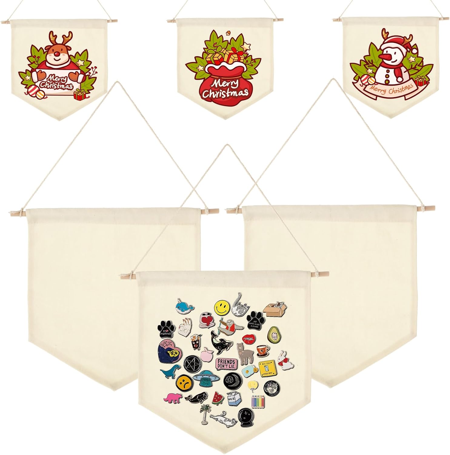 Amazon.com: FVIEXE 6PCS Canvas Banner Blank, Canvas Banners with Wooden ...