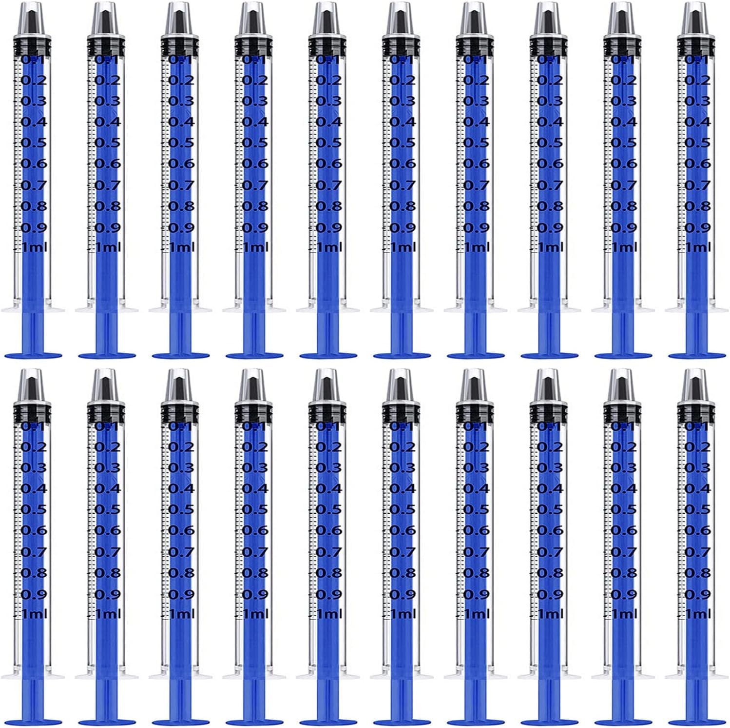 Amazon.com: Blue 50 Pcs 1ml 1cc Plastic Syringe No Needle Syringe for ...