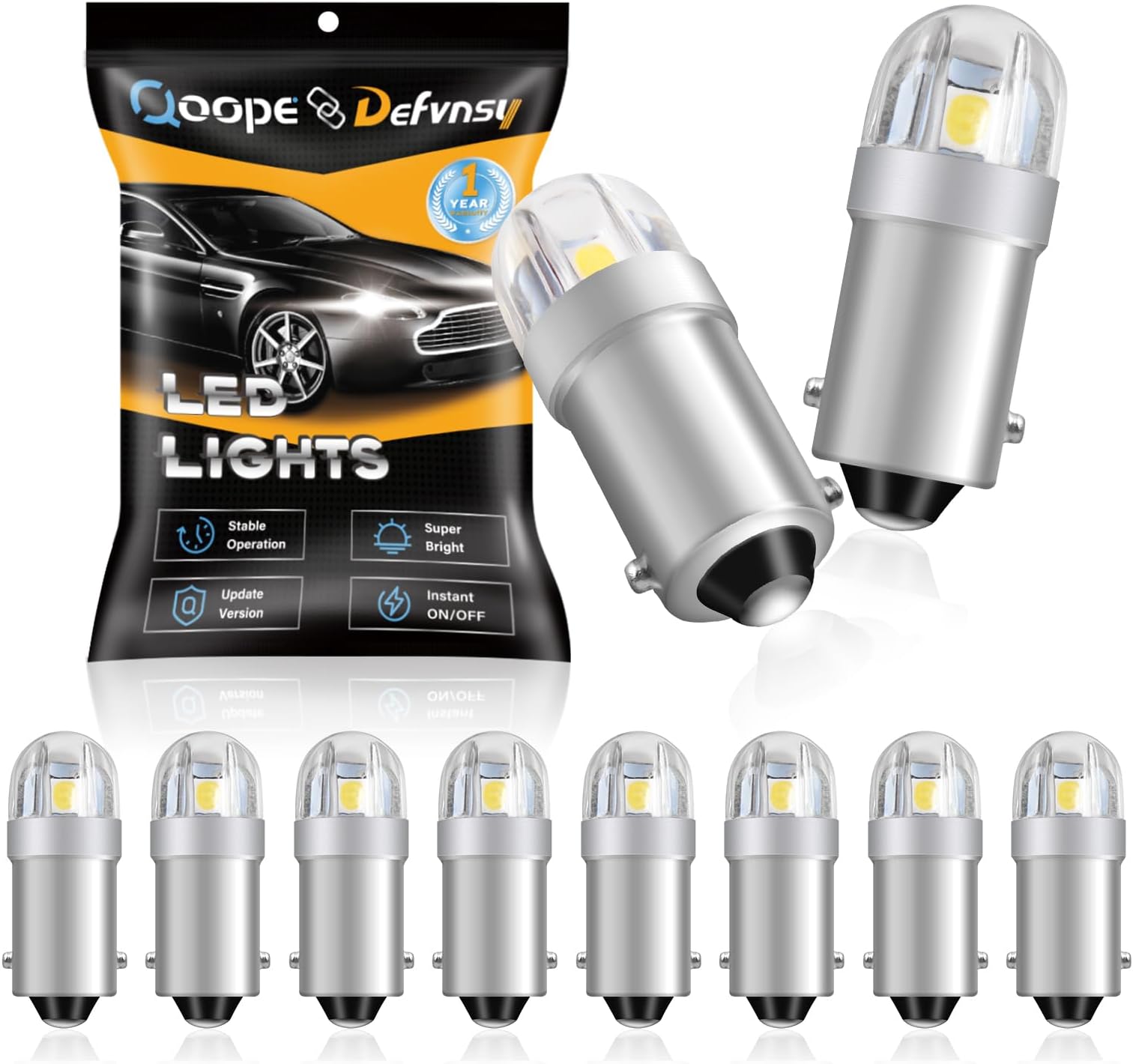 Amazon.com: Qoope BA9S LED Bulb 1893 3893 1847 T11 756 LED Bulbs White ...