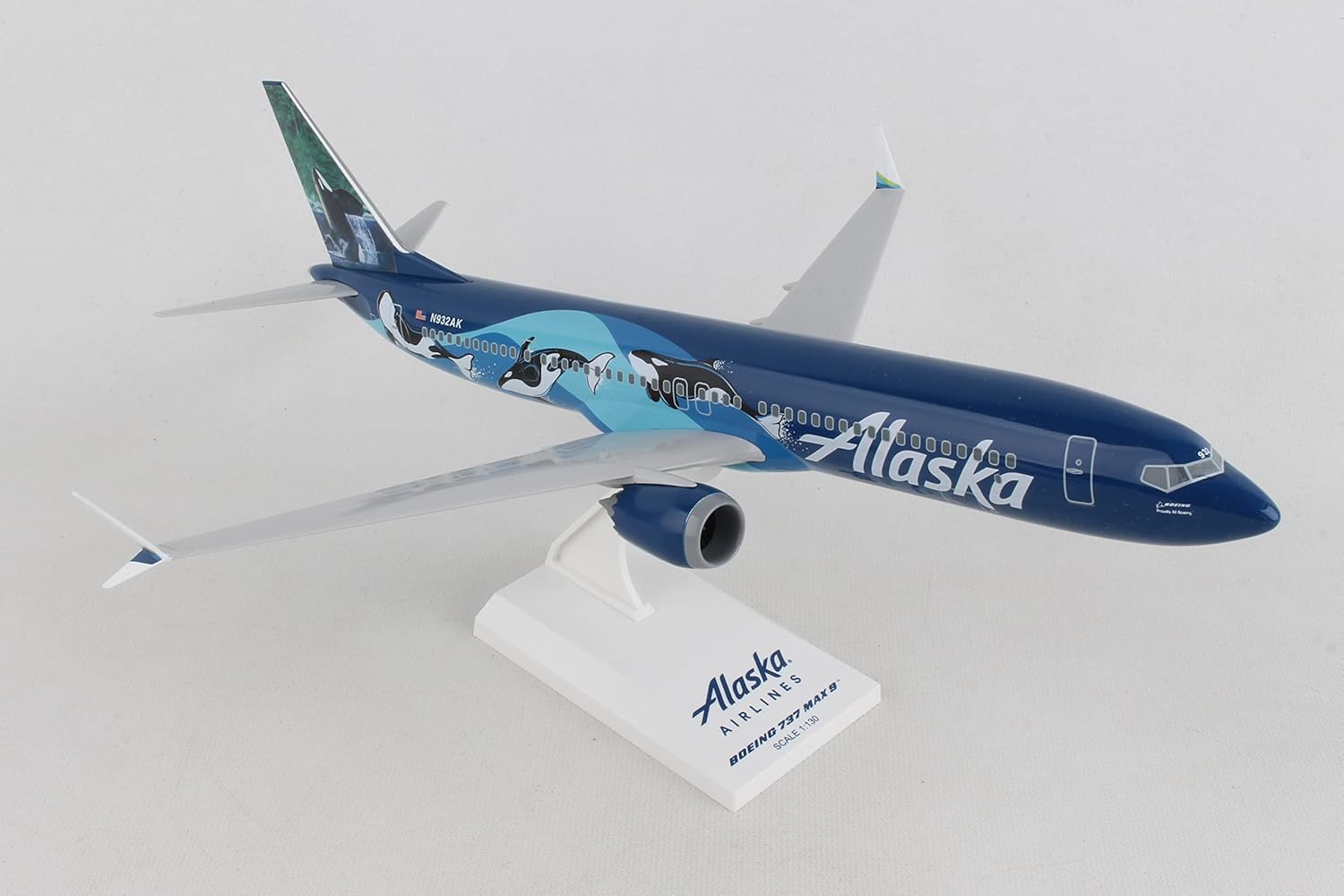 Amazon.com: Daron Skymarks Alaska Airlines Boeing 737 MAX 9 Orca Livery ...