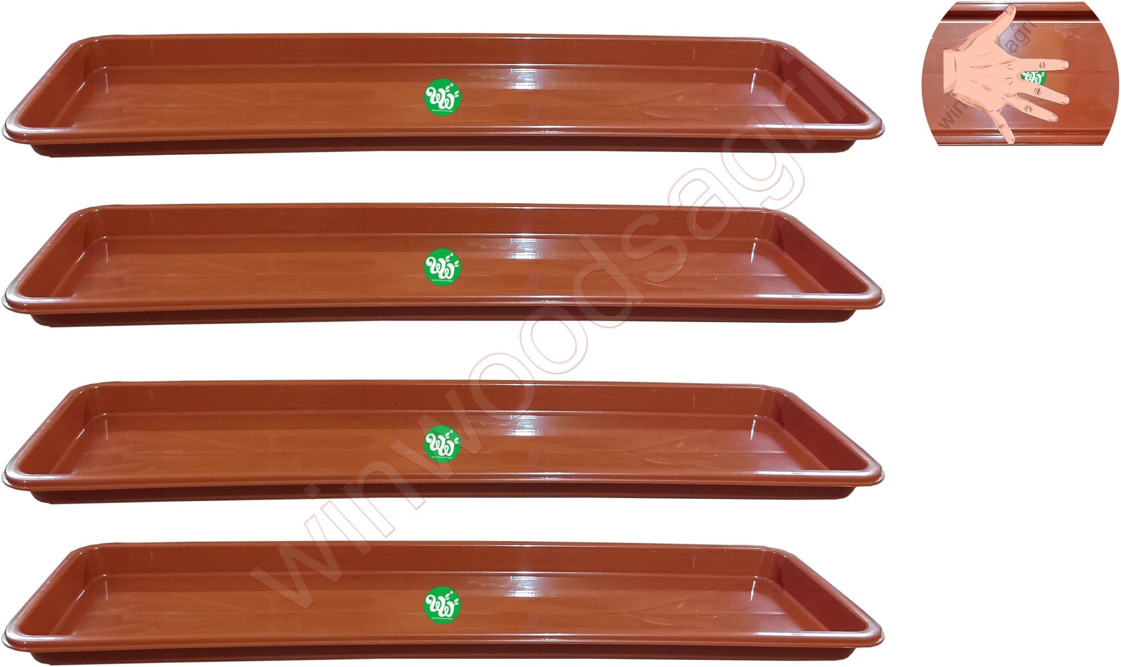 Saiagro Rectangular Bottom Tray 24 Inch (2 Feet) Brown Planter Gamla ...