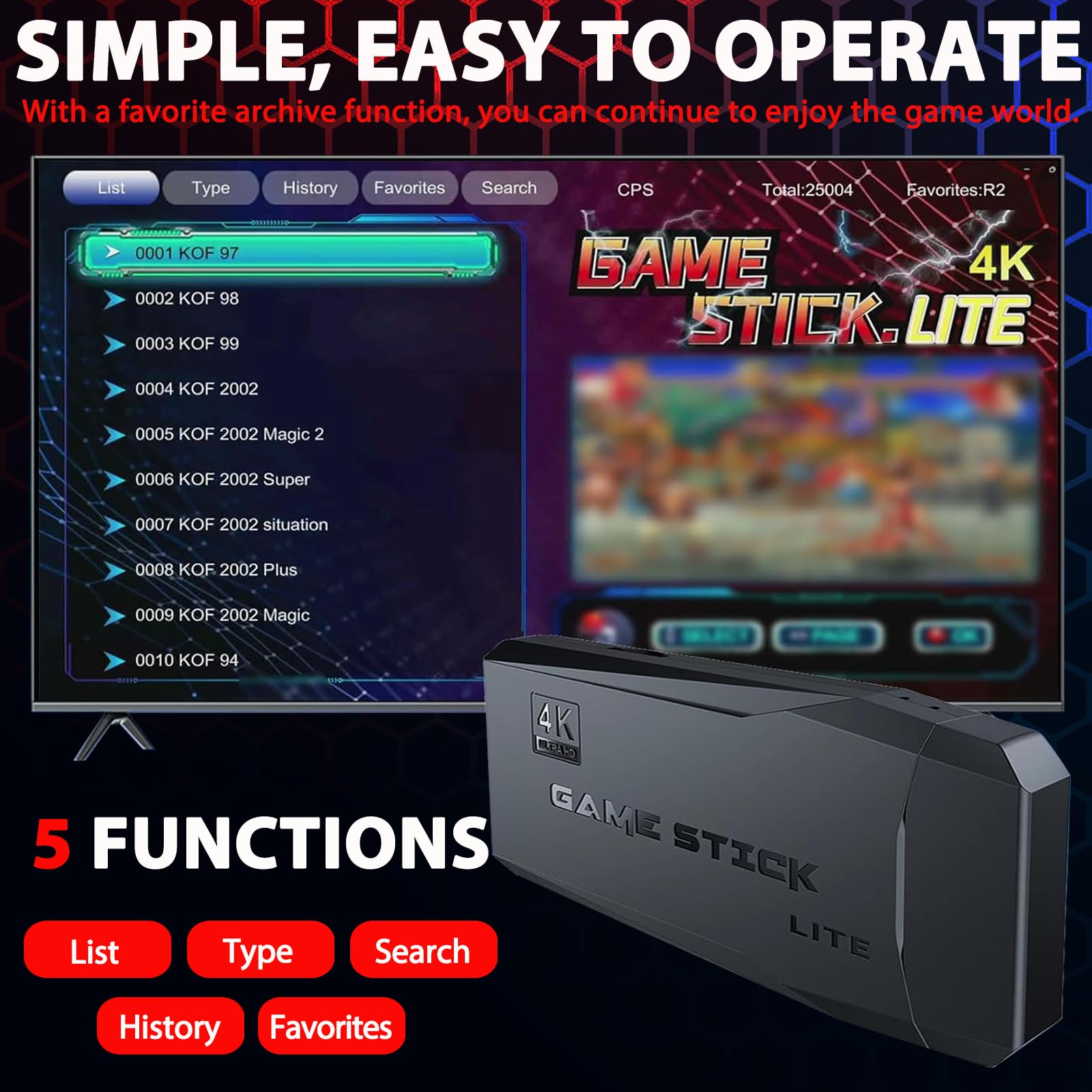 Upgrade Wireless Retro Game Console Stick, ZeroStory Retro Video Game ...