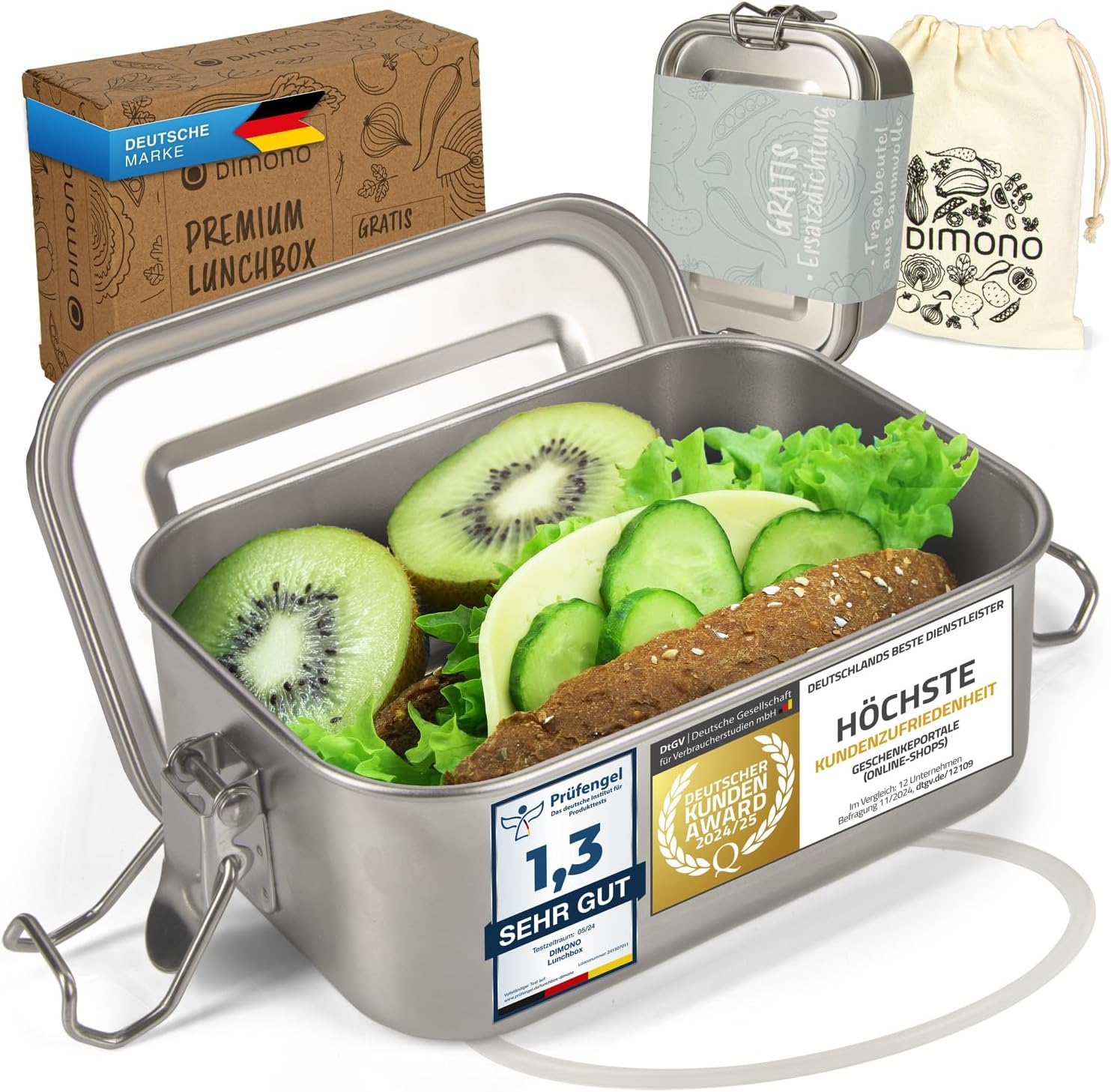 ECO Brotbox Brotbox XL inklusive Snackbox Brotdose aus Edelstahl ...