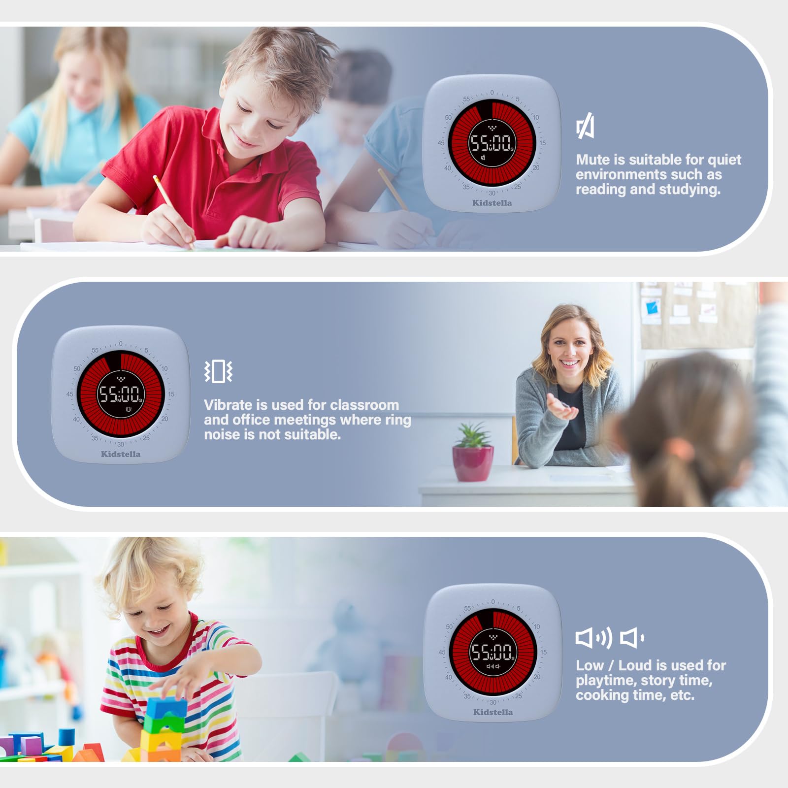 Snapklik.com : Visual Timer For Kids, Rechargeable 60-Minute Countdown ...