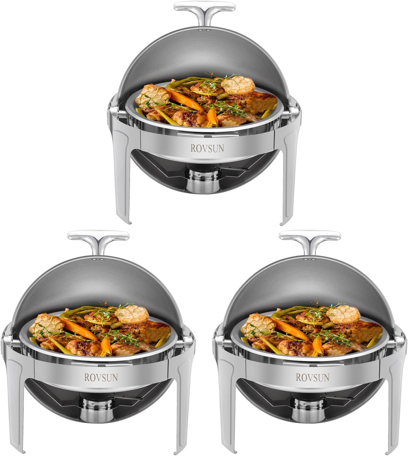 Amazon.com: 6.8QT Matte White Chafing Dish Buffet Set, Round Chafing ...