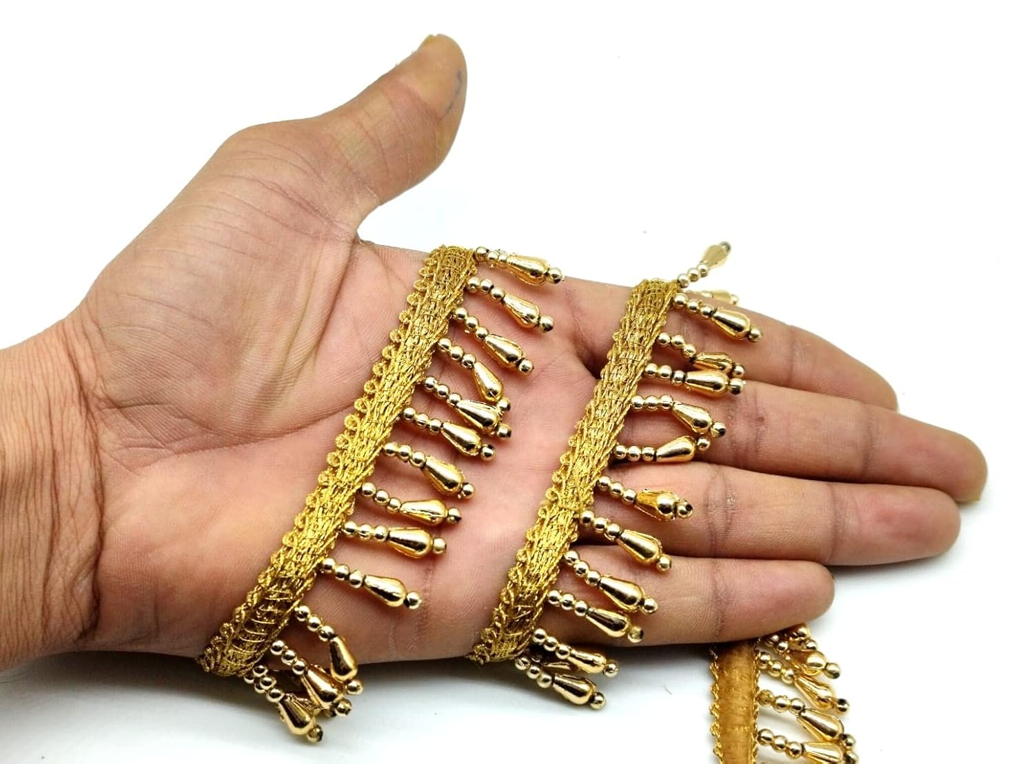 CRT Latkan Bead Border Lace for Saree Blouse Dupatta Lehenga Sewing ...