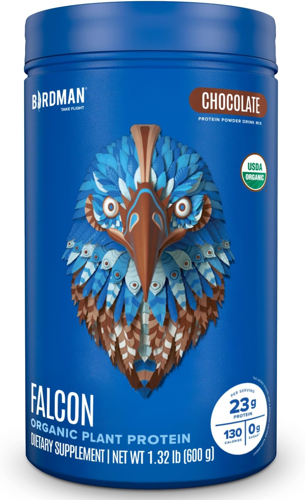 Amazon.com: BIRDMAN Falcon Vegan Protein Powder Organic, Stevia & Sugar ...