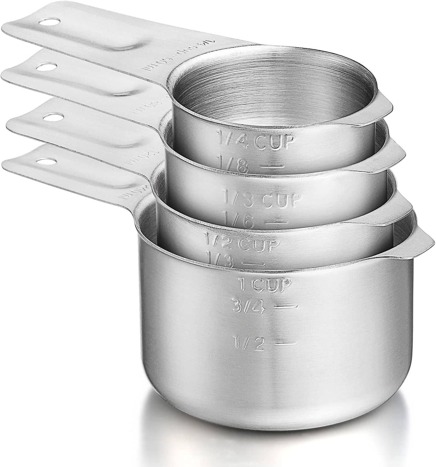 Amazon.com: Measuring Cups Stainless Steel 4 Piece Stackable Set for ...
