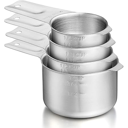 Amazon.com: Measuring Cups Stainless Steel 4 Piece Stackable Set for ...