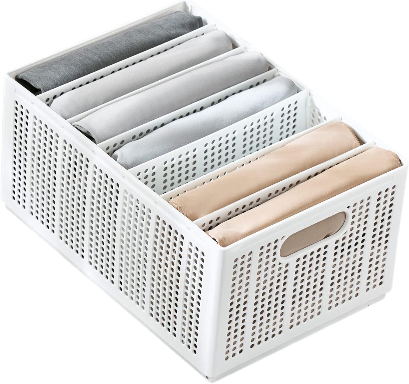 JIALTO 2 Pieces Clothes Organiser for Wardrobe, Portable Collapsible ...