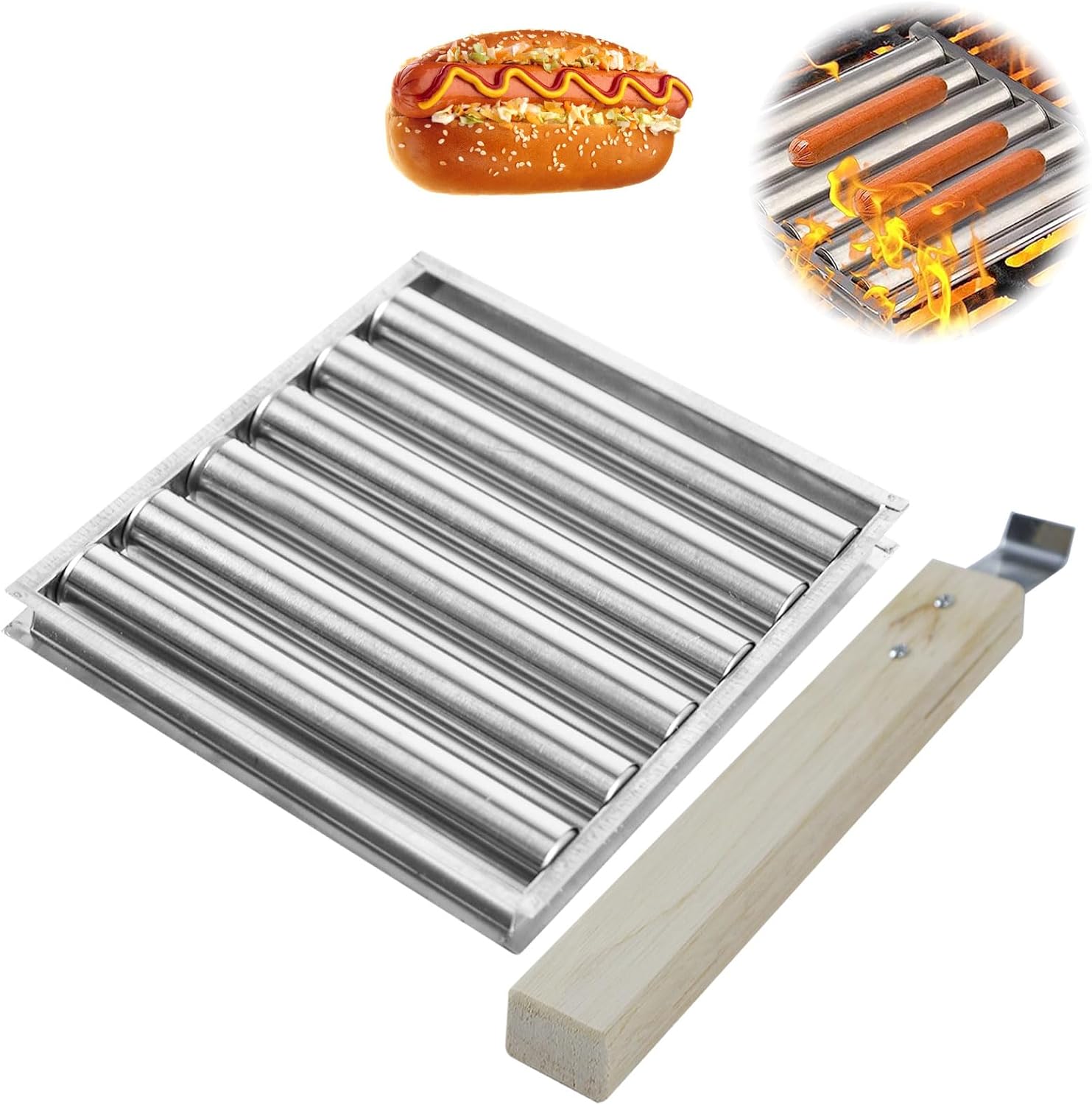 Amazon.com: Hot Dog Roller For Grill, Stainless Steel Hot Dog Sausage ...