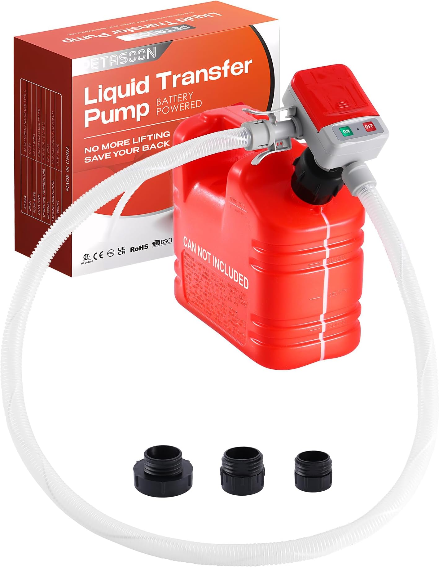 Amazon.com: EZ-POUR Automatic Fuel Transfer Pump Battery Powered - with ...