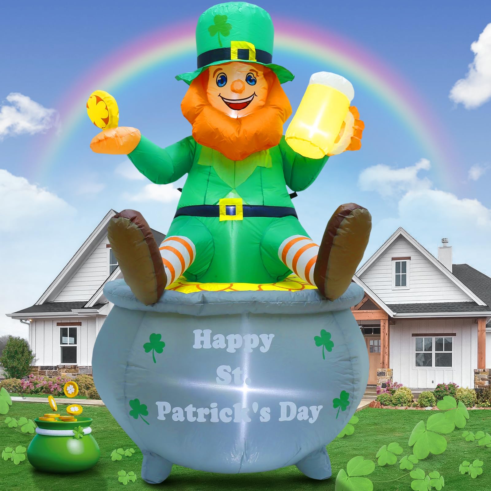 Amazon.com: Elegear 6FT St. Patrick's Day Inflatables Decoration, Blow ...