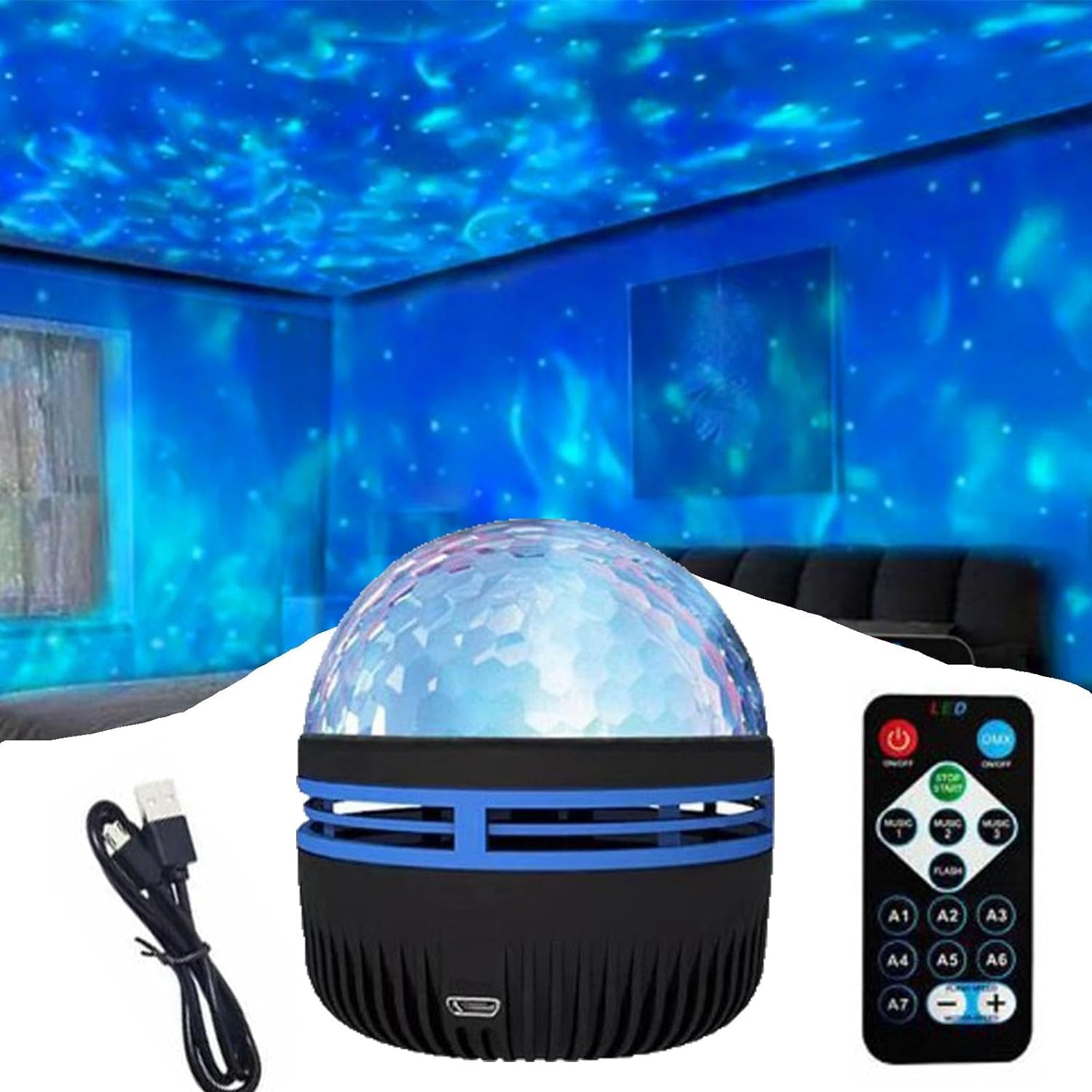 Proyector 2 en 1 de Luces del Norte y Olas del Océano, Proyector con 14 ...