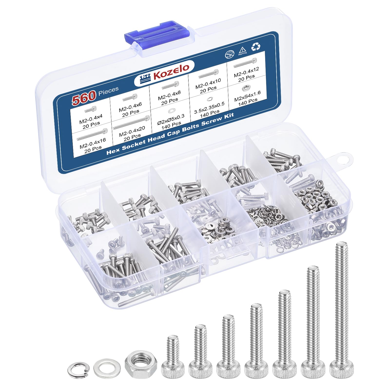 4mm Screws For Machine Wellsay 2060 X M2 Screw Kit 4MM To 40MM, M2 ...
