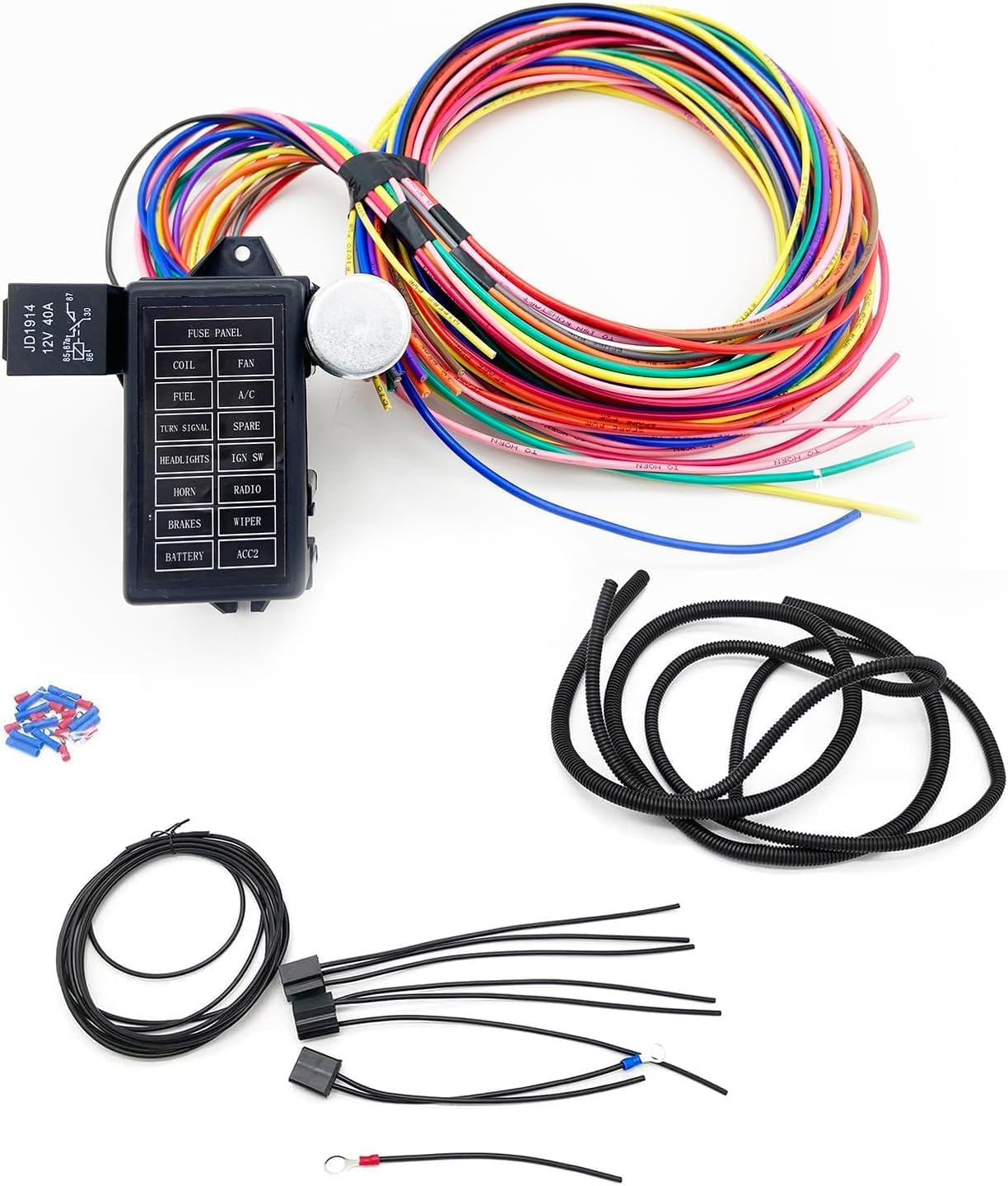 Amazon.com: Universal 12 Circuit Wiring Wires Harness Fit for Muscle ...