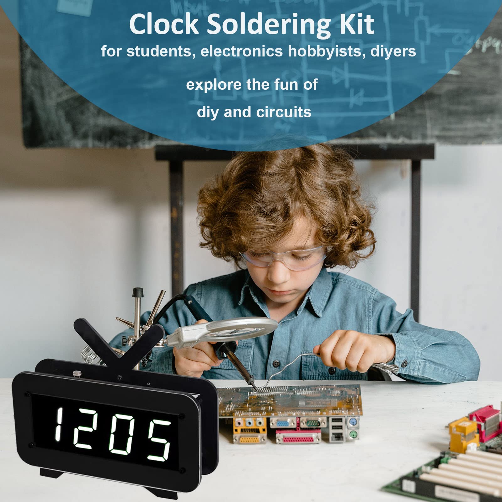 Snapklik.com : GeekLJT DIY Electronic Voice Clock Kit 4-Digit Digital ...