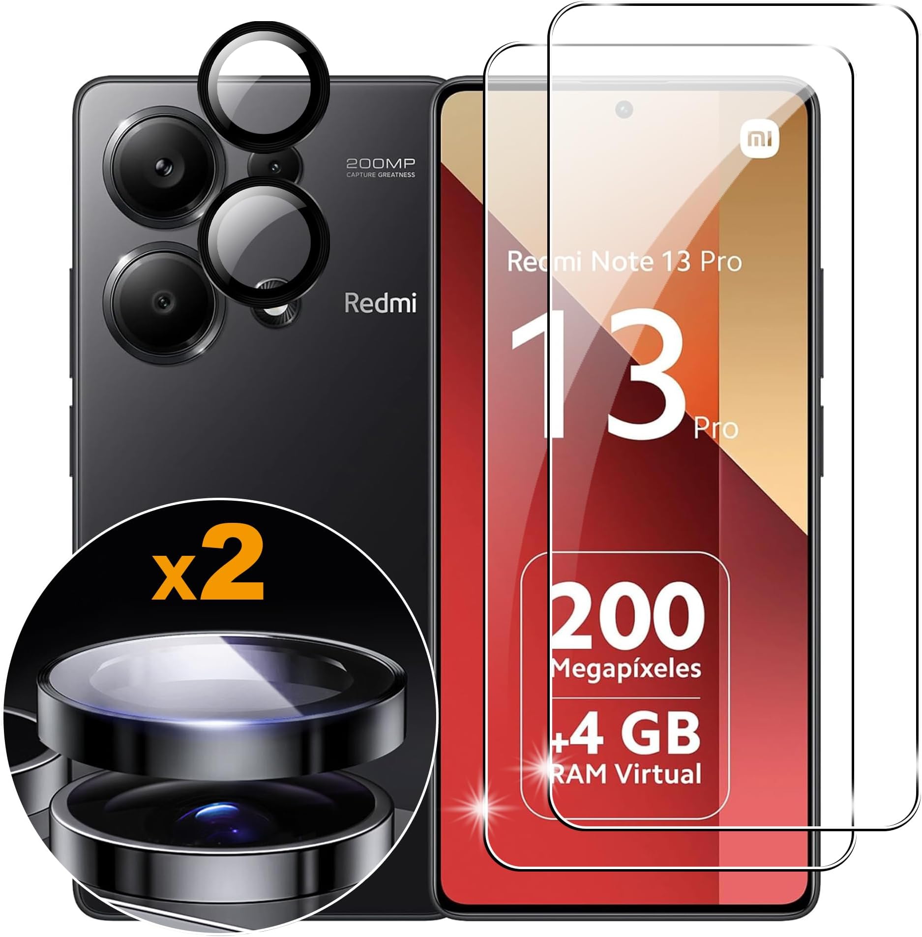 Amazon.com: Zeking [2 Pack for Xiaomi Redmi Note 13 Pro 4G Camera Lens ...