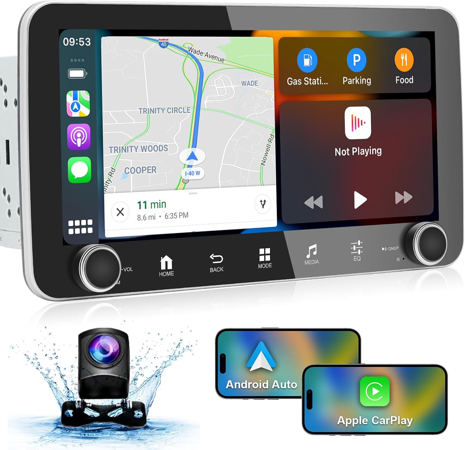 Amazon.com: Double Din Car Stereo Wireless Apple Carplay Android Auto ...