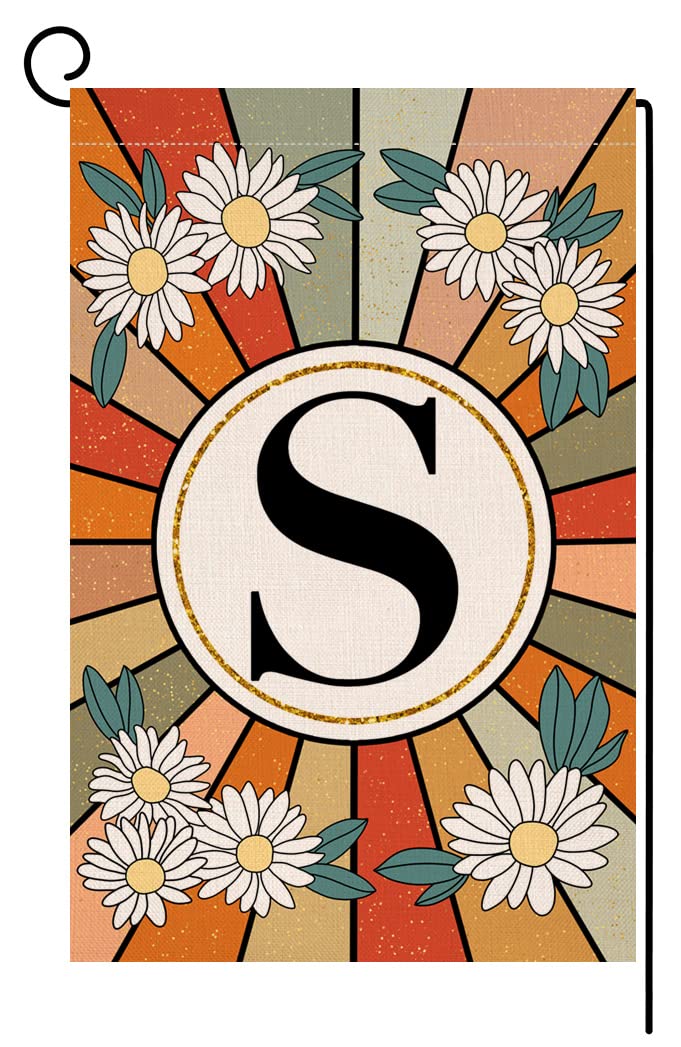 Amazon.com : Monogram Letter S Garden Flag Summer Daisy 12x18 Vertical ...
