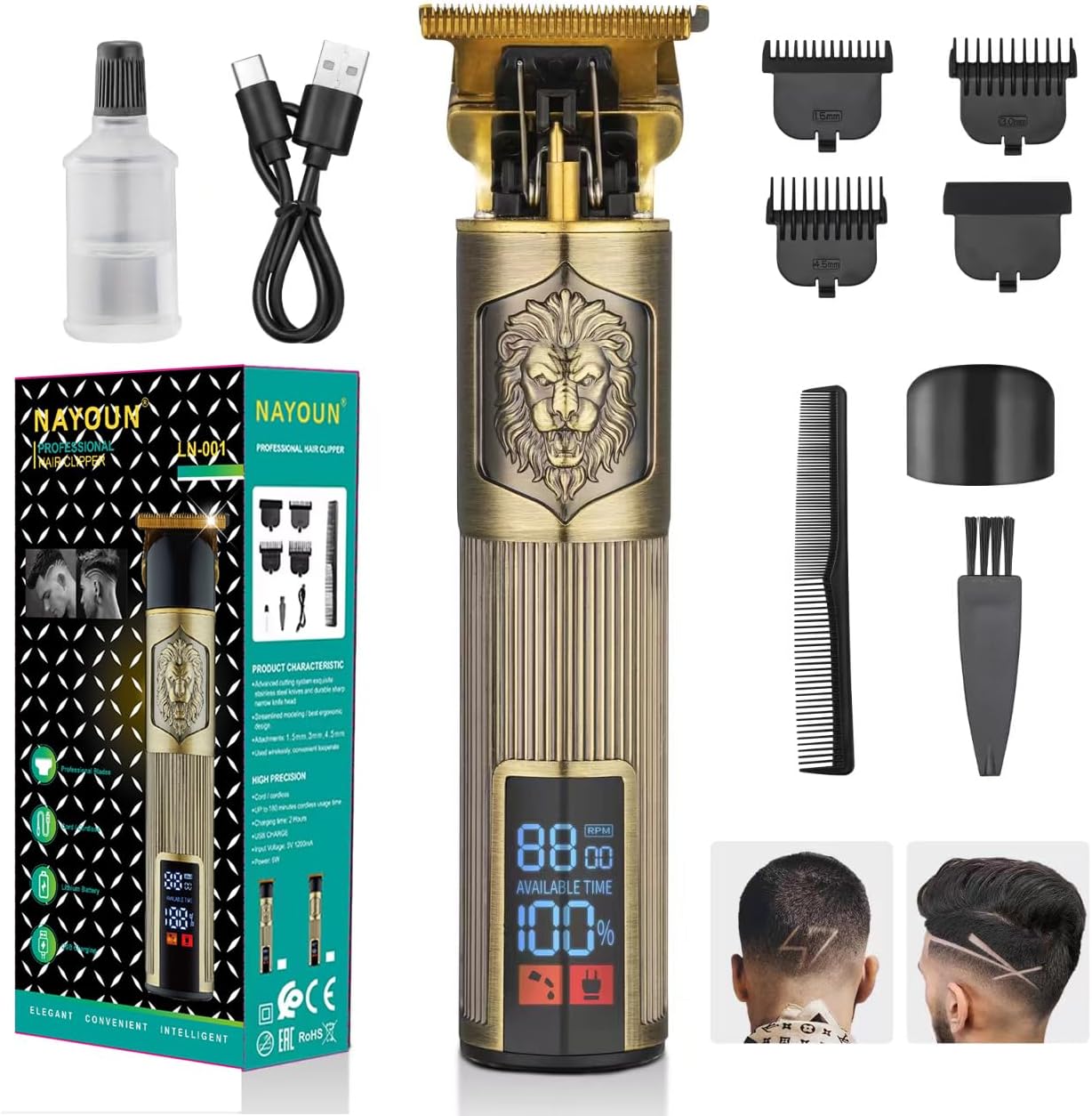 Amazon.com: DR DRACLISS Hair Clippers for Men,Cordless Zero Gapped T ...