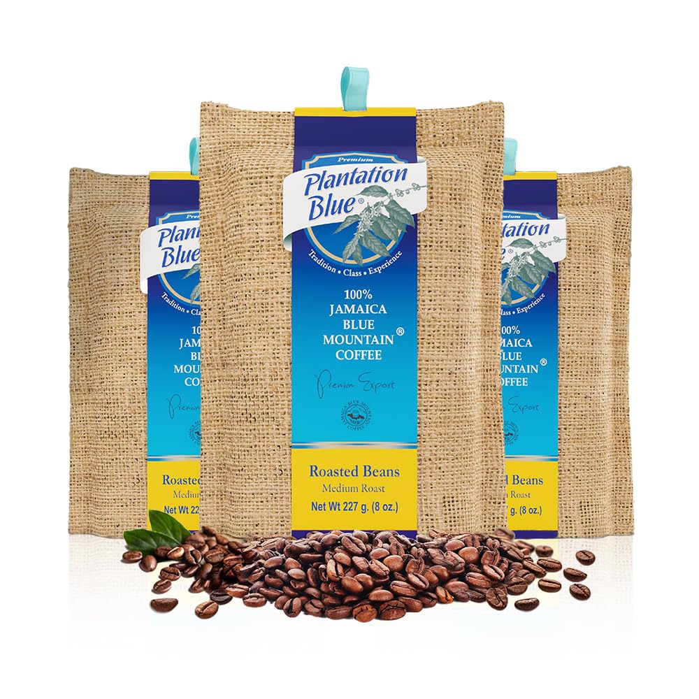 Amazon.com : Plantation Blue 100% Blue Mountains Coffee Medium Roasted ...