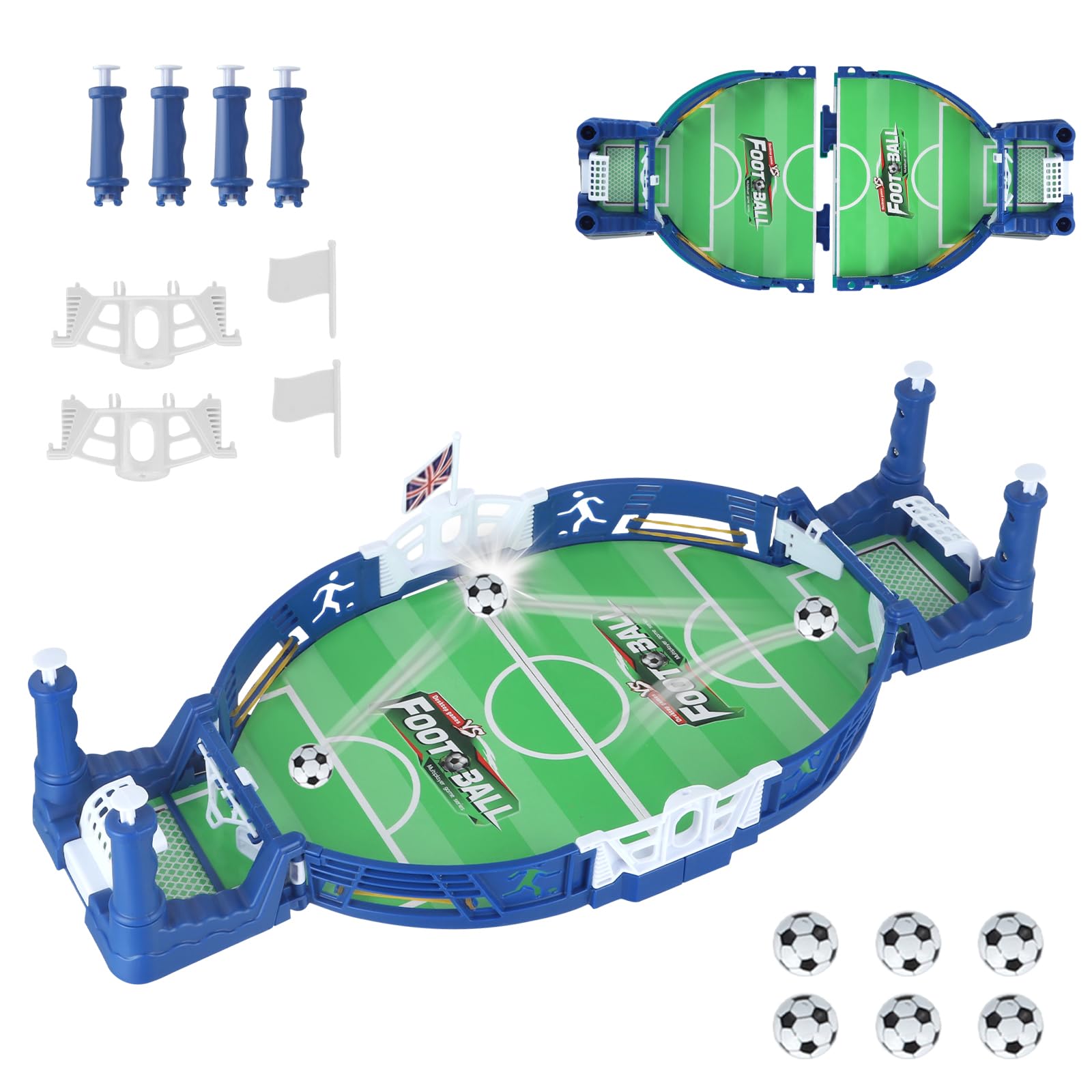Mini Table Soccer Game, Football Table Interactive Game With 6Pcs Mini ...