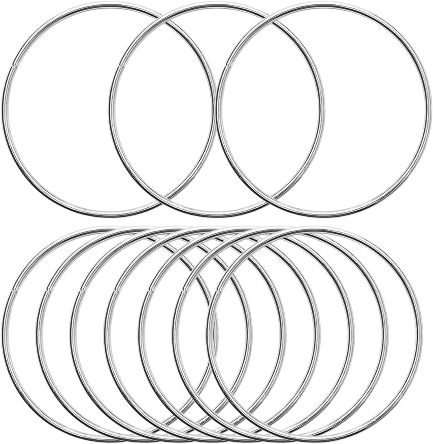 Amazon.com: 10 Pcs 4 Inch Metal Rings for Craft Silver Hoops Floral ...
