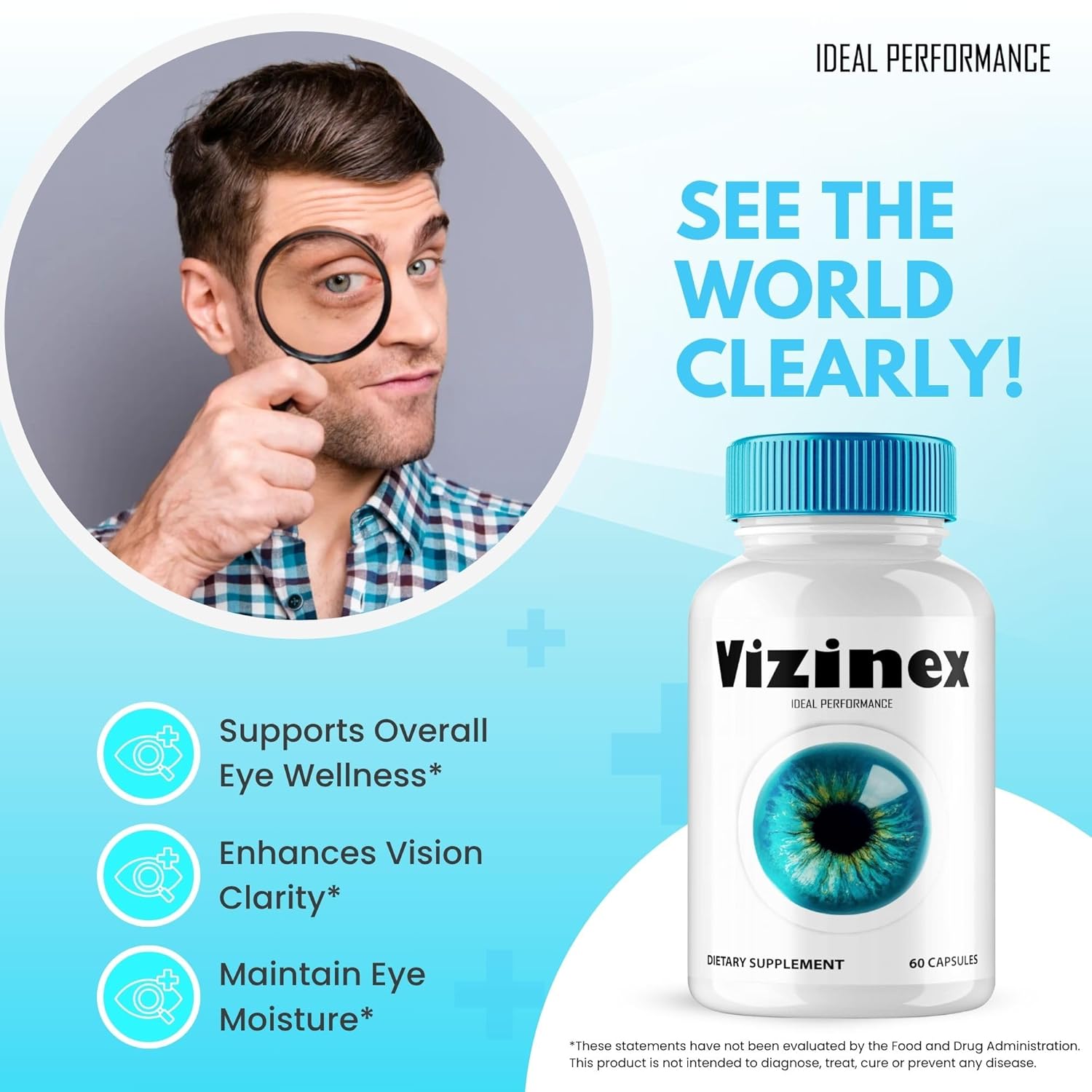 Suplementos Vizinex para Saúde dos Olhos: Cápsulas Naturais de Vitamina ...