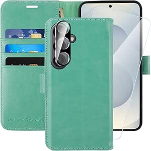 Amazon.com: MONASAY Wallet Case Fit for Samsung Galaxy S25+ Plus 5G, [Lens & Glass Screen ...