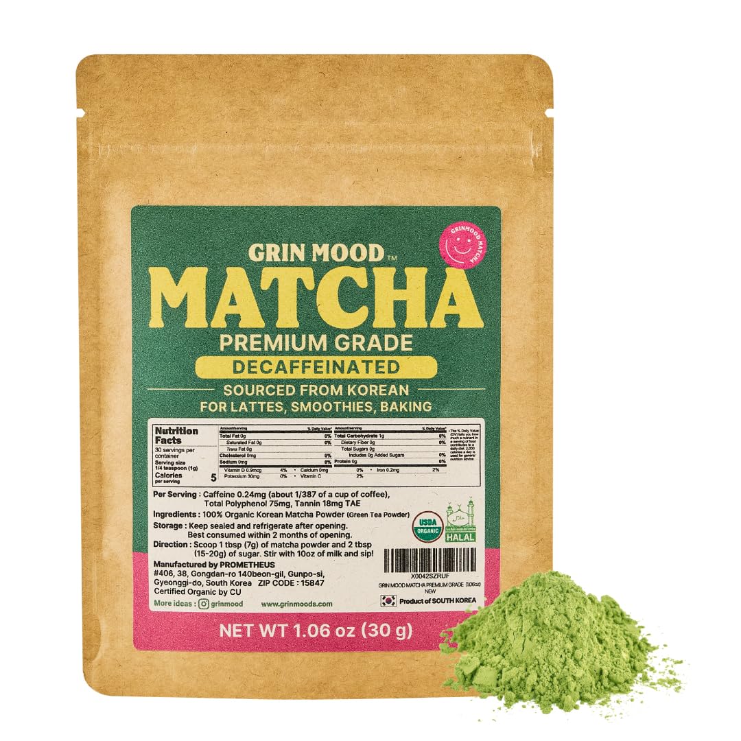 Amazon.com: GRIN MOOD Matcha Organic Premium Green Tea Powder(1.06oz ...