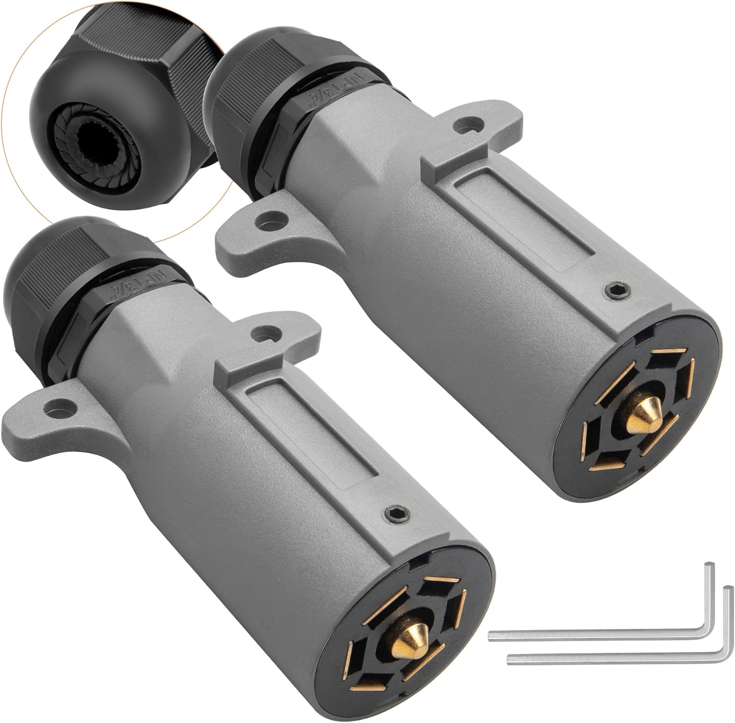 Amazon.com: Oyviny RV 7 Pin Trailer Plug with IP68 Waterproof Seal 2PCS ...