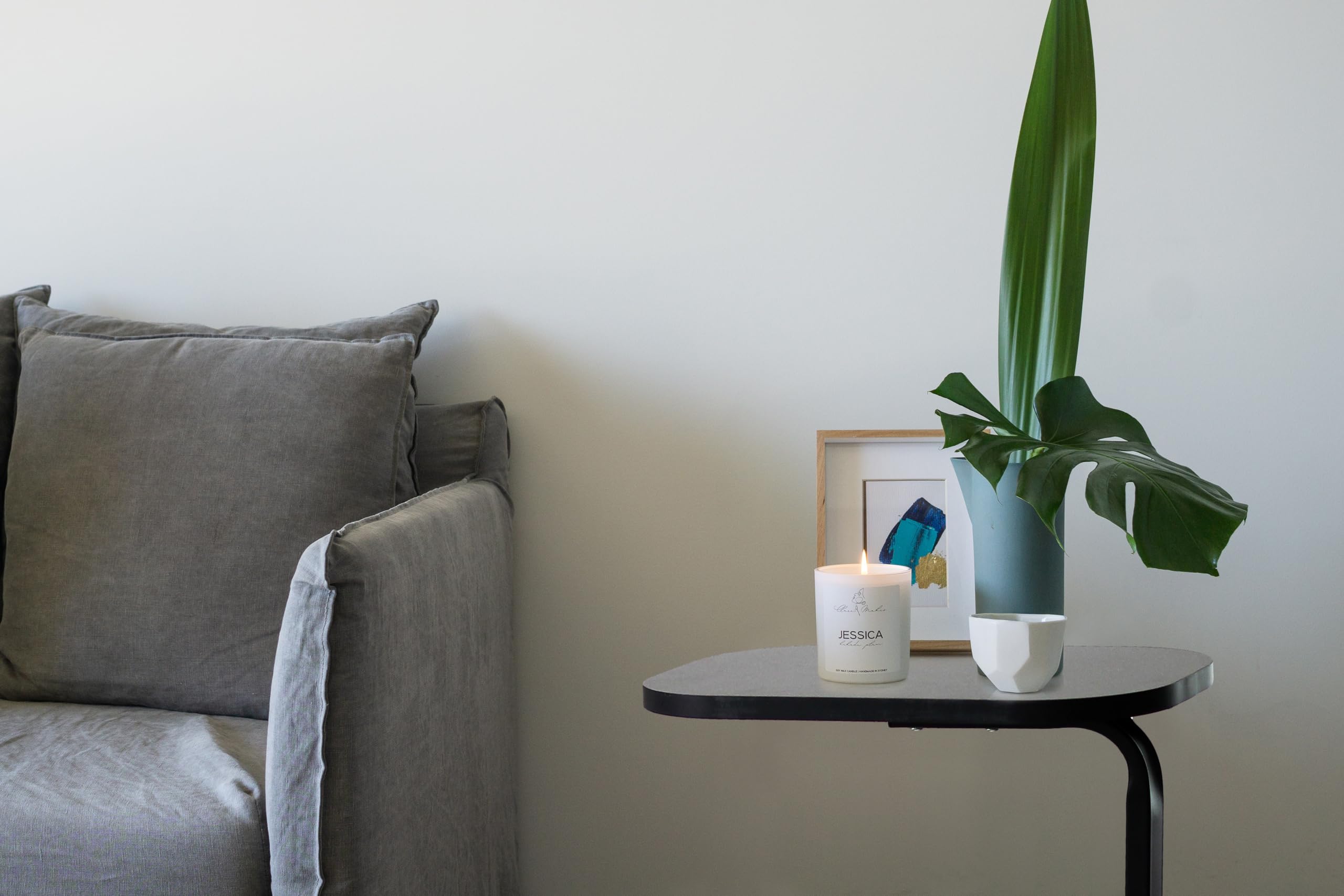 Olly & Rose Premium Side Table C Shaped – Matt Black Coffee Table TV ...