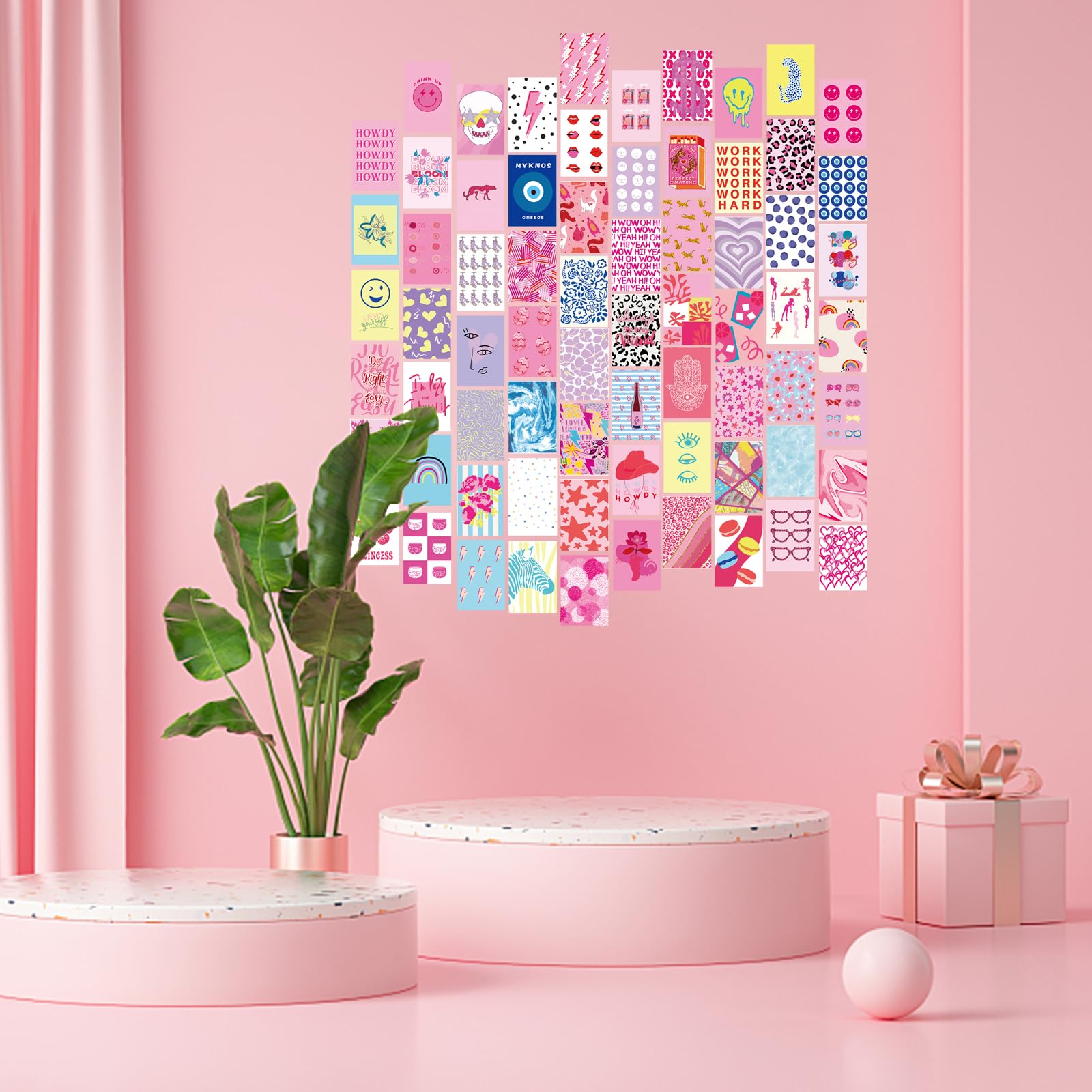 Qpout 70pcs Preppy Room Decor Aesthetic Wall Kit,Preppy Photo Collage ...