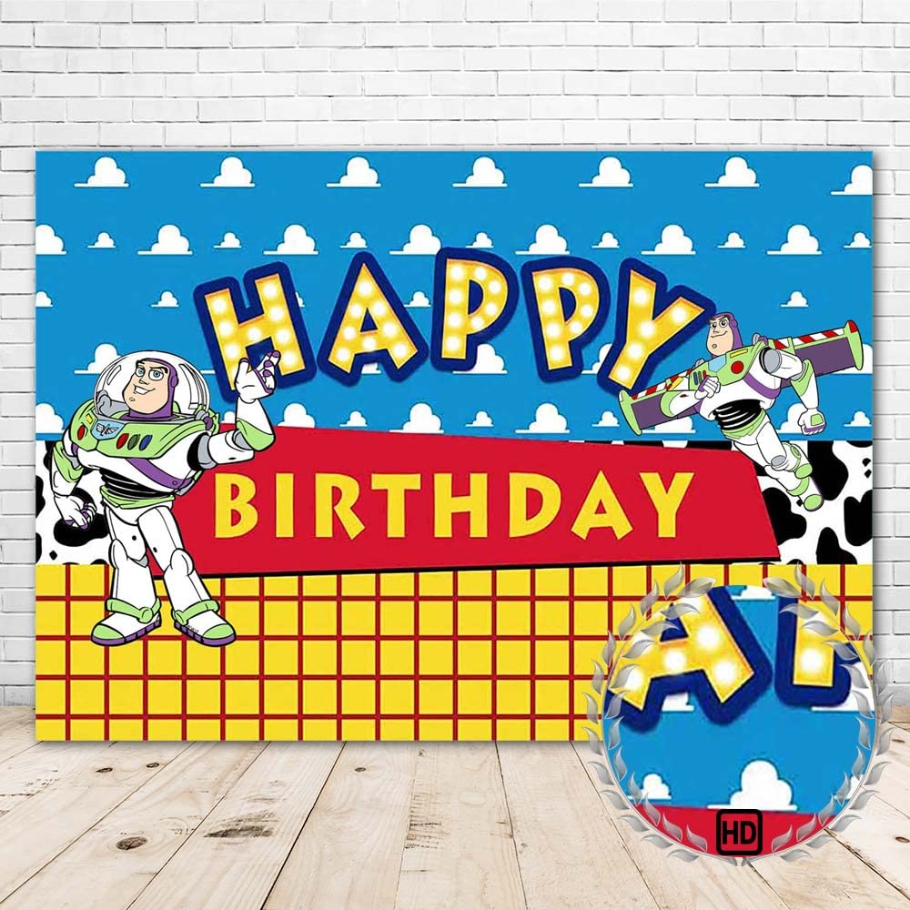 Buzz Lightyear Backdrop For Birthday Party 5x3 Happy Birthday Toy ...