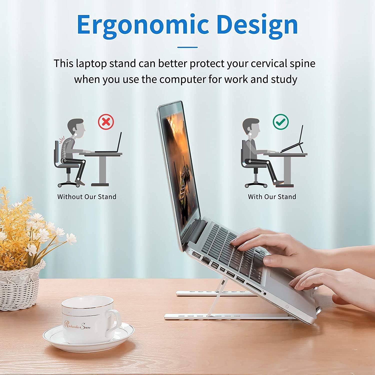 Buy Nistha Laptop Stand, Portable & Foldable Riser Computer Stand ...