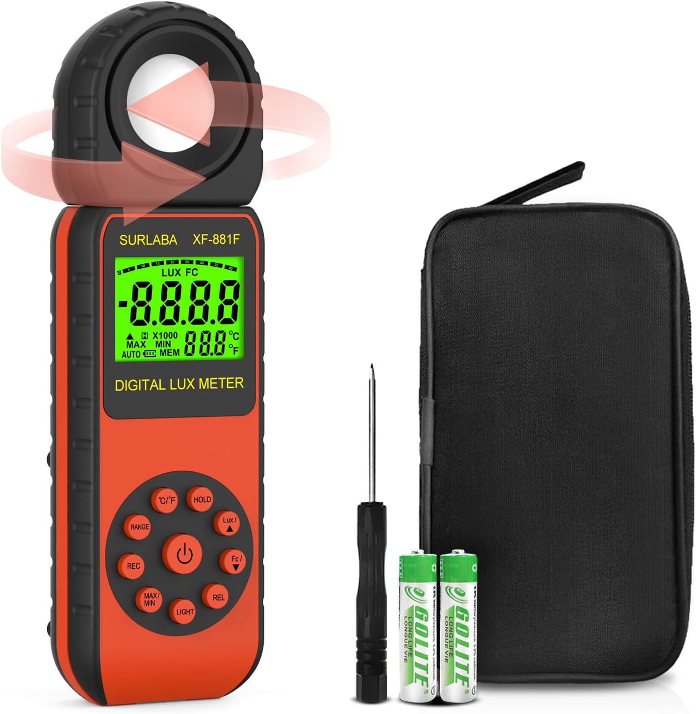 Light Meter Handheld,0.1-400,000Lux Digital Lux Meter GOLDCHAMP Photo ...