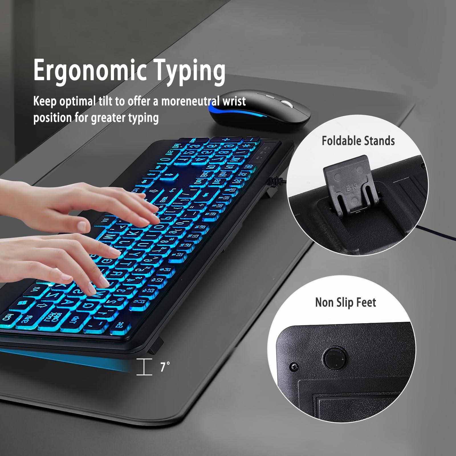 Keyboard For Long Nails SABLUTE Large Print Backlit Keyboard - Oversize ...