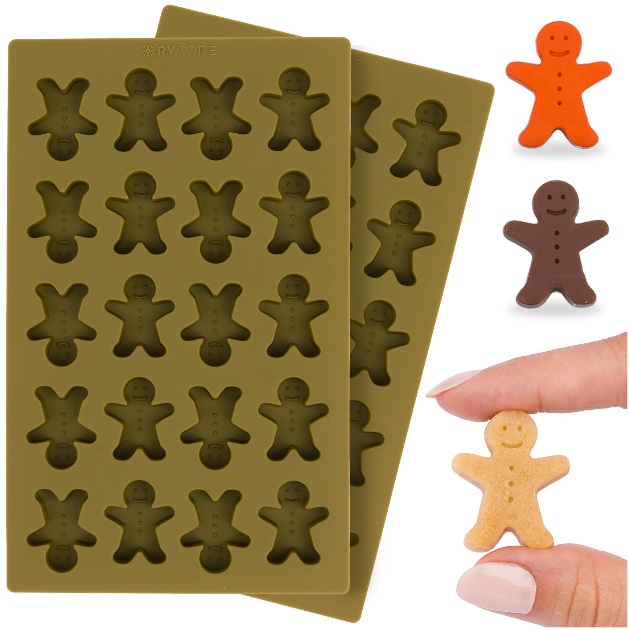 Snapklik.com : 2 Pack - Mini Gingerbread Man Silicone Mold - Perfect ...