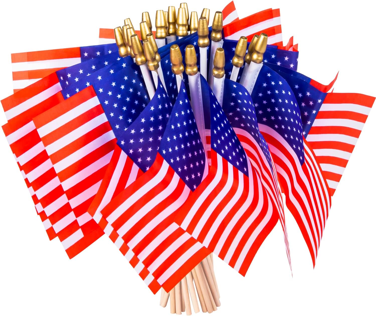 Amazon.com : 40 Pack Small American Flags on Stick 4*6 Inch Mini ...