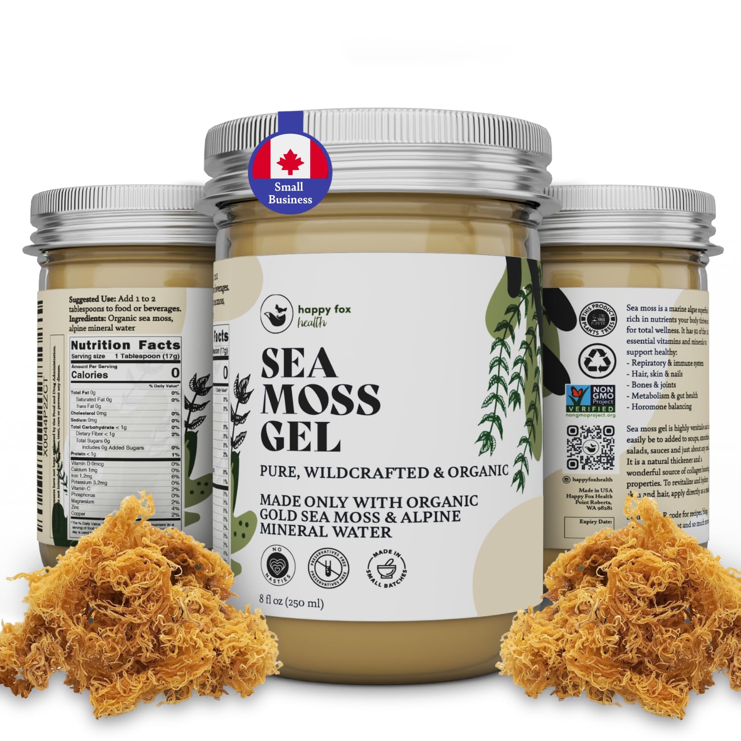 Amazon.com: HAPPY FOX Organic Sea Moss Gel Made from Real Seamoss ...