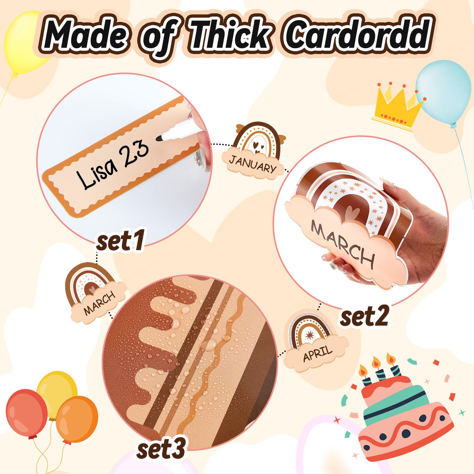 Snapklik.com : 60 Pieces Boho Classroom Decor Birthday Bulletin Board ...