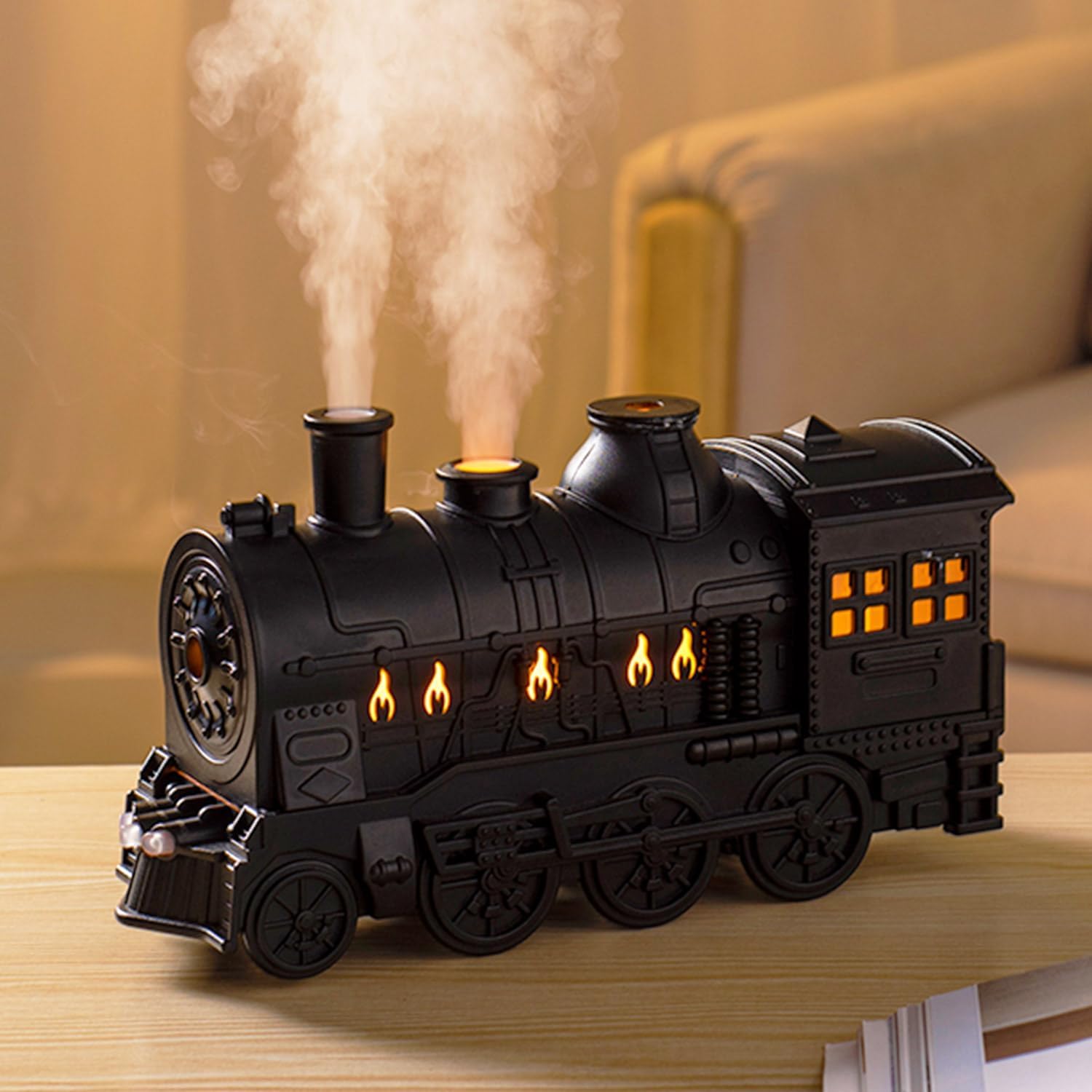 Portable Mini Humidifier 300ml Retro Steam Train Humidifier for Bedroom ...