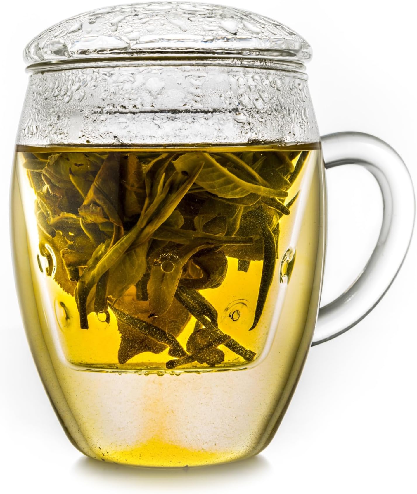 Amazon.com | Pure And Easy Tea, Glass Tea Infuser Mug with Lid, Modern ...