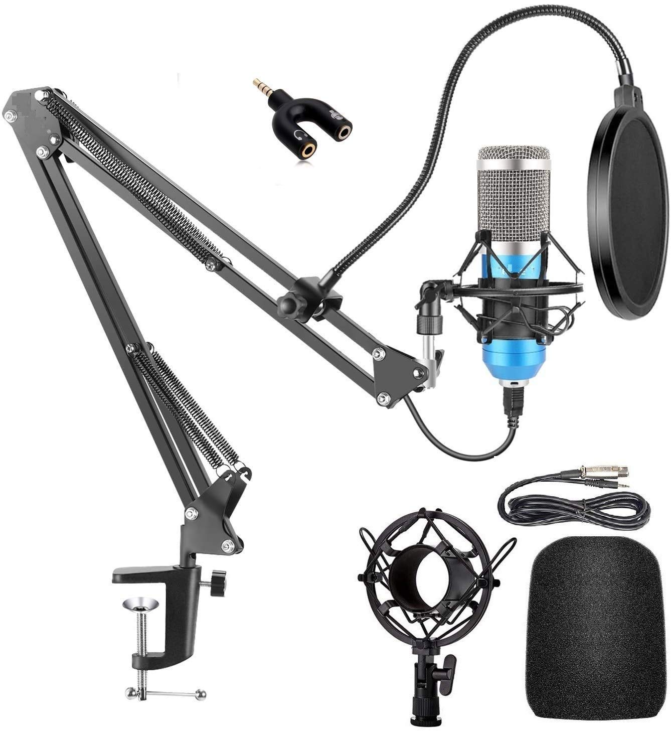 TECHBLAZE Ultra-sensitivity Recording Microphone Set, Studio Mic Kit w ...