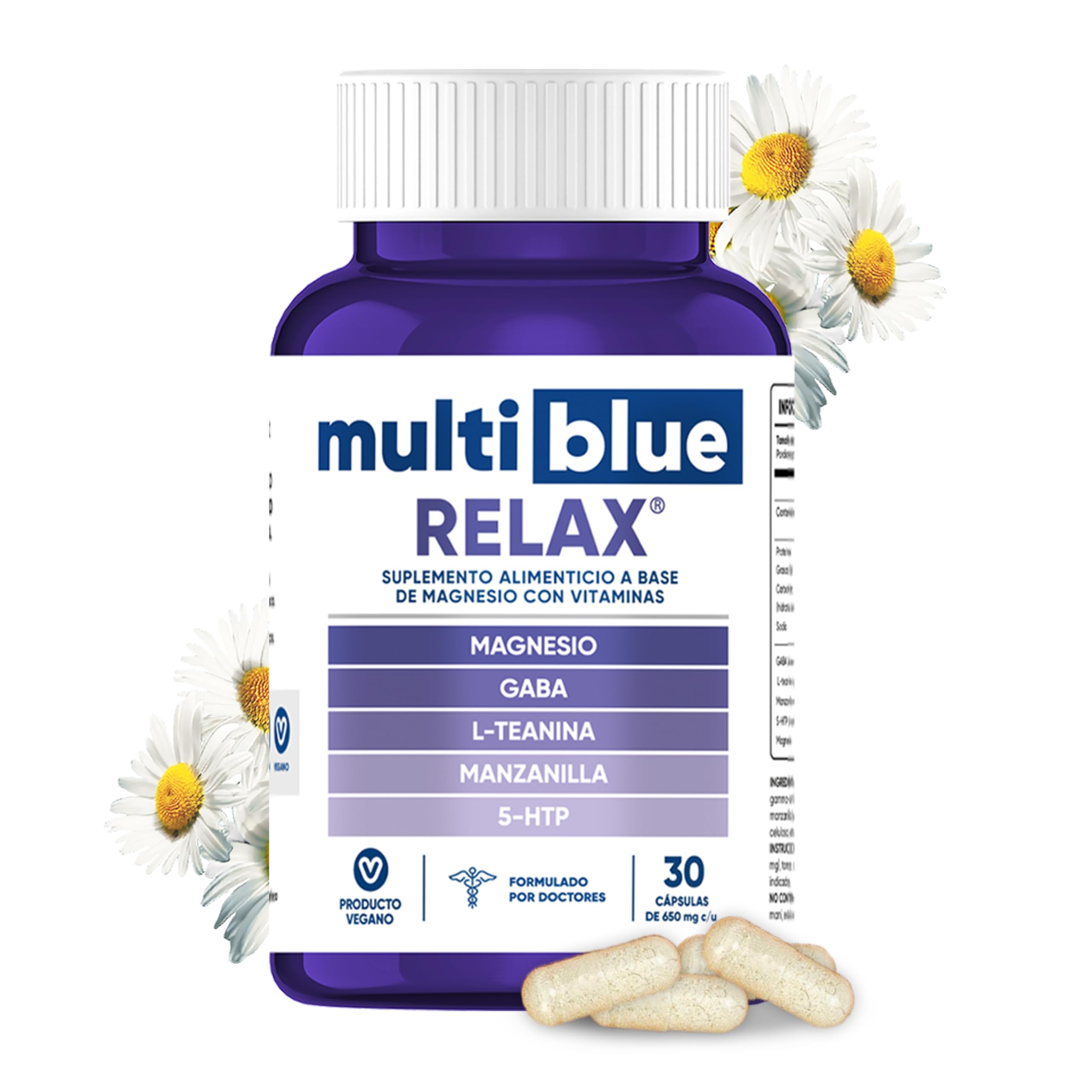 MultiBlue - RELAX | Fórmula de Glicinato de Magnesio, GABA, L-Teanina ...