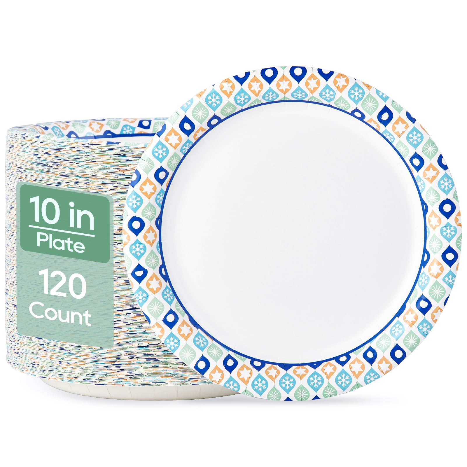Snapklik.com : Paper Plates 10 Inch, 120 Count Disposable Paper Plates ...
